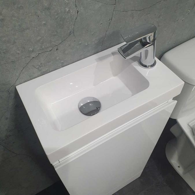 Halite 400mm White Gloss Waterproof Vanity Unit with Basin | 237HFT400-W