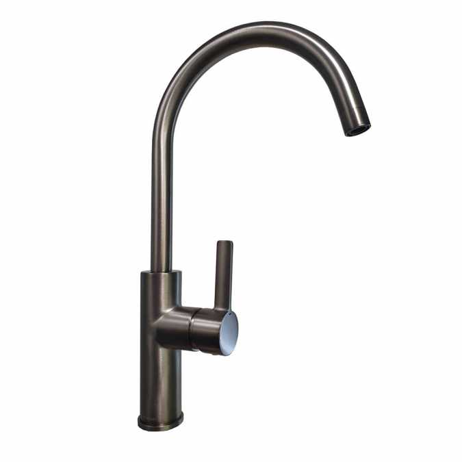 Jeroni Swan 1 Handle Gunmetal Kitchen Mixer Tap, 922123
