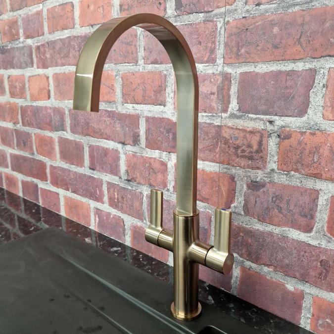 Jeroni Swept Antique Brass Kitchen Mixer Tap - Francis Pegler Comap ...