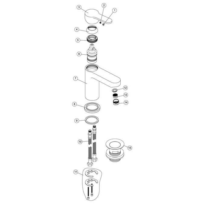 Abacot Mono Basin Mixer with Click Clack - RDBS105723