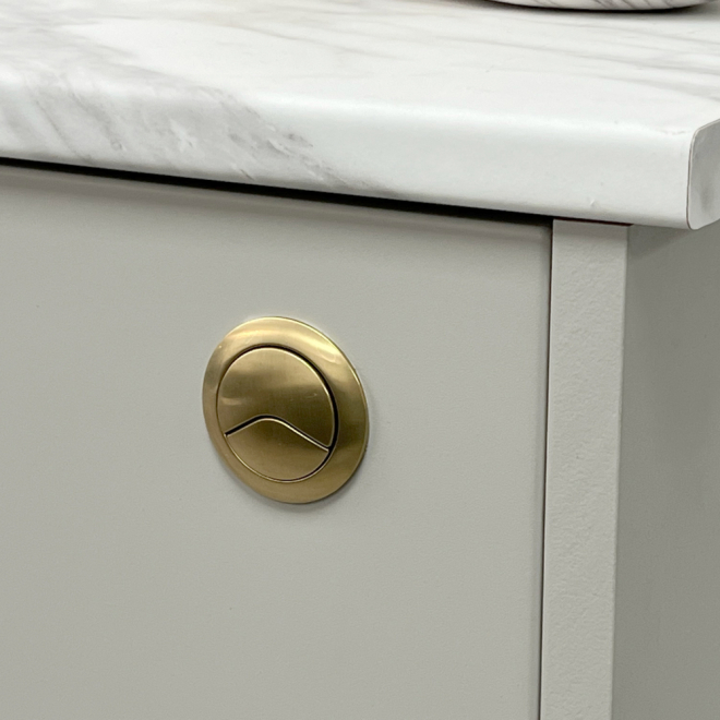 Anatra Brushed Brass Dual Flush Push Button Cover (Rod)