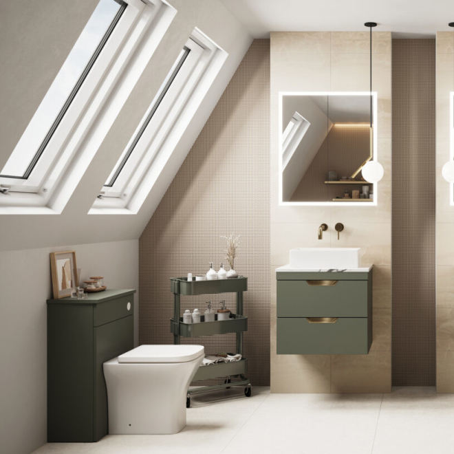 Scudo Aubrey 500mm Reed Green WC Unit - AUBREY-500-WC-GREEN