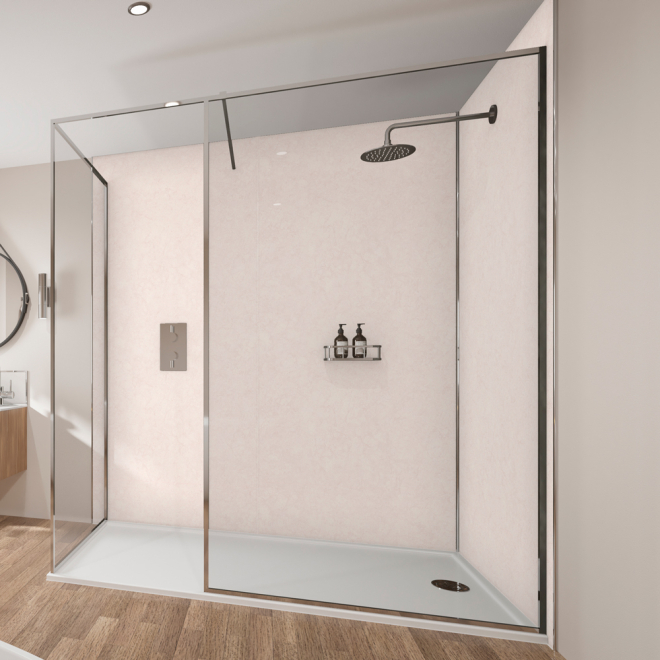 Wetwall Beige Eiger Shower Panel, Mermaid Collection