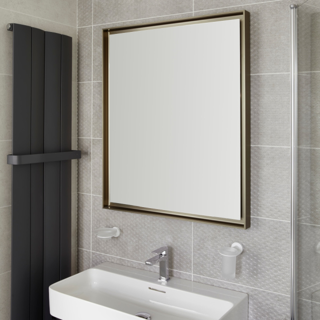 Origins Living Brooklyn 60 Brushed Bronze Rectangular Mirror