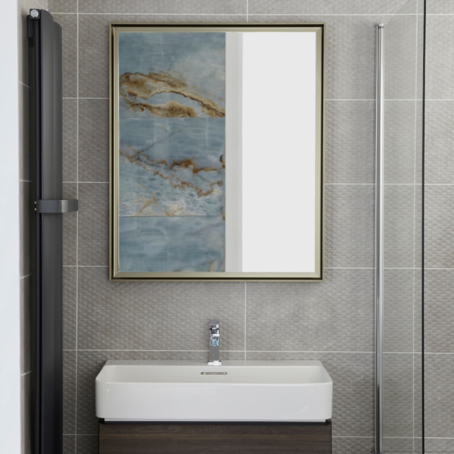 Origins Living Brooklyn 60 Brushed Bronze Rectangular Mirror