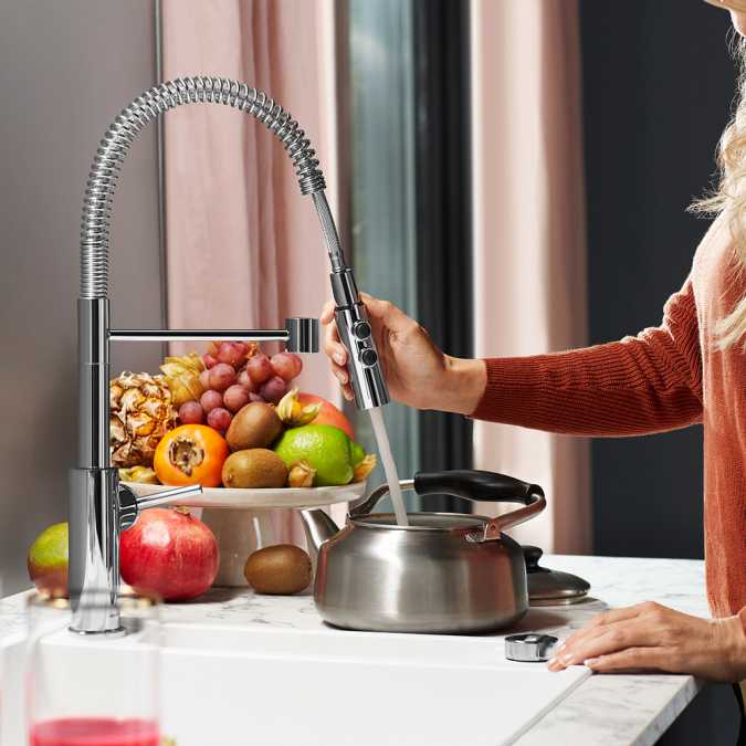 Blanco Catris-S Chrome Pull Out Spray Mixer Tap - 521476