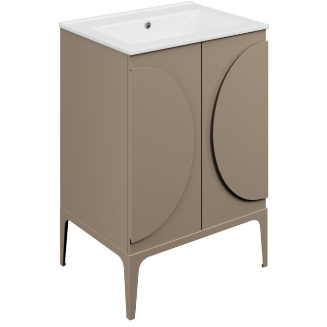 Challandais 610mm Floor Standing Basin Unit & Basin - Matt Taupe | No ...