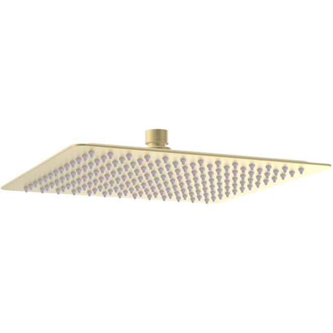 Challans Brushed Brass Square Single Outlet Valve with Rainfall Shower Head