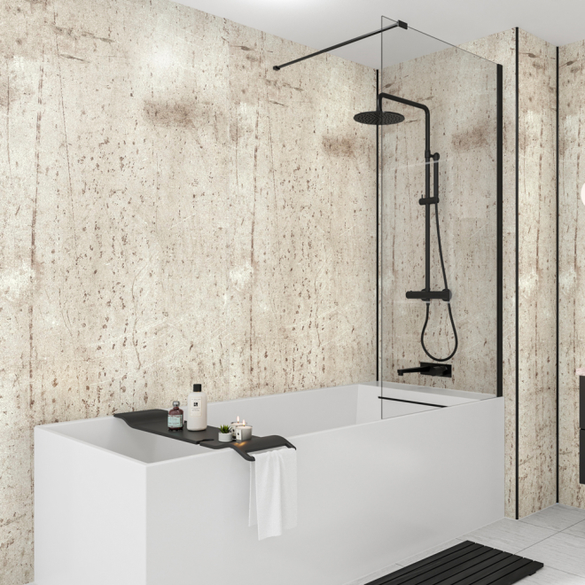 Mermaid Cream Stone Shower Panel, Mermaid Timeless Trade