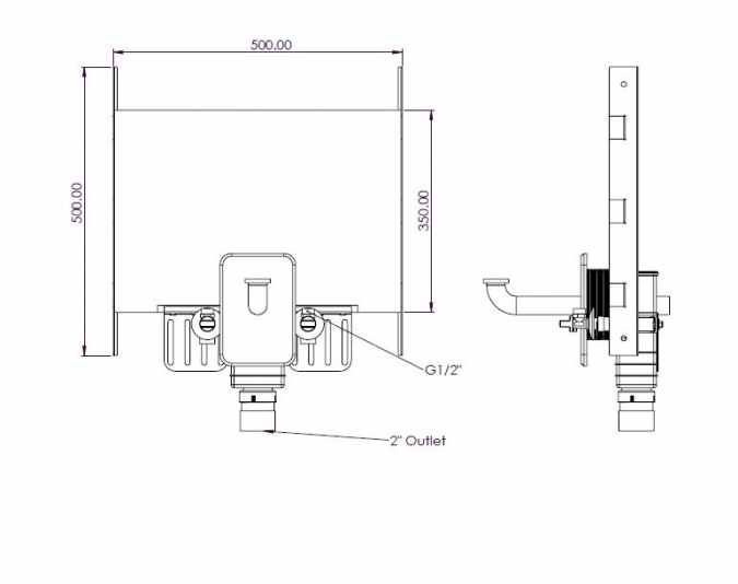 Abacus Easi Plan Modular Basin Fixing Frame - White - EPBA-10-0010