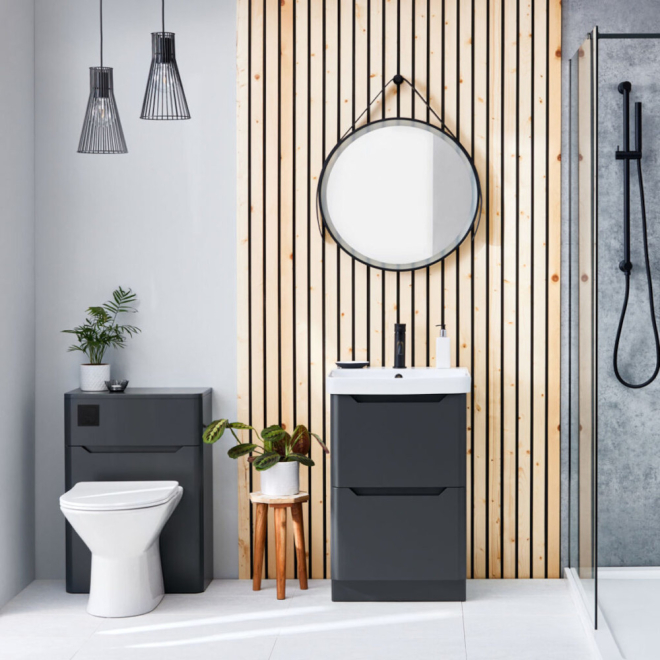 Scudo Ella Anthracite WC Unit - ELLA-WCUNIT-ANTHRACITE