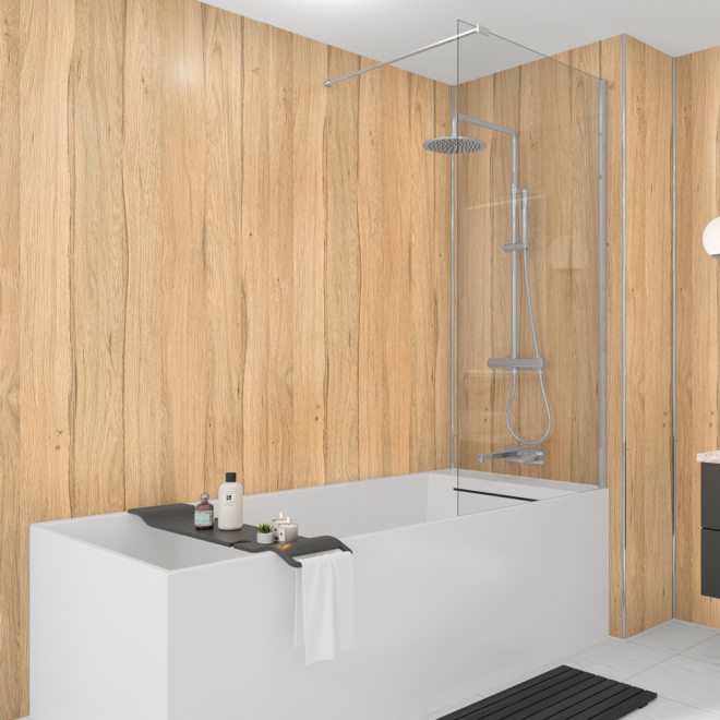 Mermaid English Oak Shower Panel, Mermaid Timeless Trade