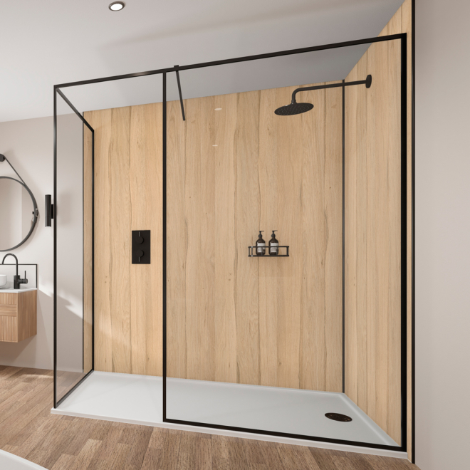 Mermaid English Oak Shower Panel, Mermaid Timeless Trade