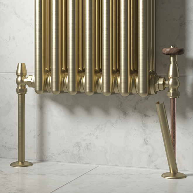 Brushed Brass Pipe Snap 15mm Radiator Aluminium Pipe Covers and Collars
