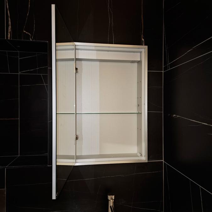 Abacus Recessed Bathroom Cabinet with Mirror and Shelves With ...