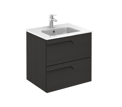 Royo Vitale 600mm 2 Drawer Wall Unit & Square Ceramic Basin in Urban ...