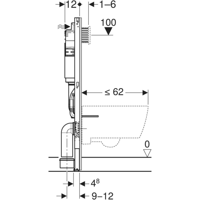 Geberit Duofix Alpha 1120mm Wall-Hung Concealed Cistern Frame
