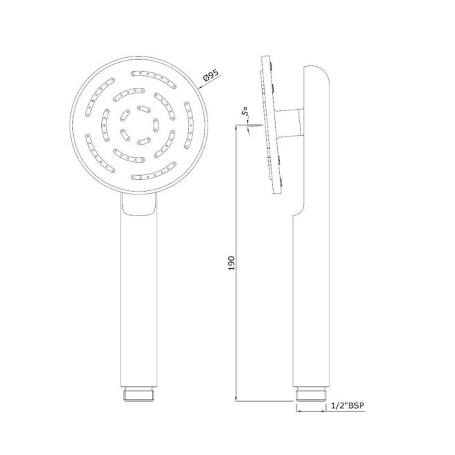 Jaquar Maze Black Chrome Hand Shower Head Set 95mm Round Shape, HSH-BCH ...