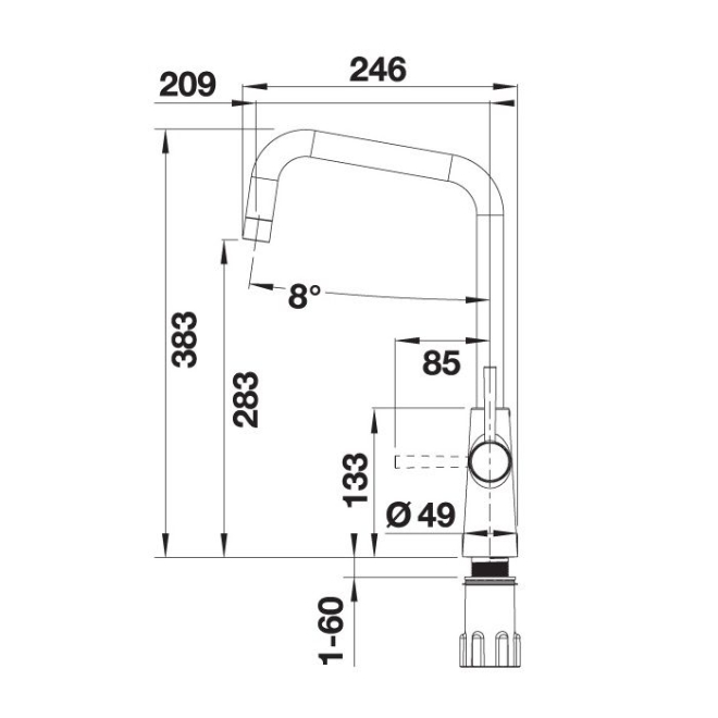 Blanco Jax Chrome Kitchen Mixer Tap - 526681 - Blanco online sale