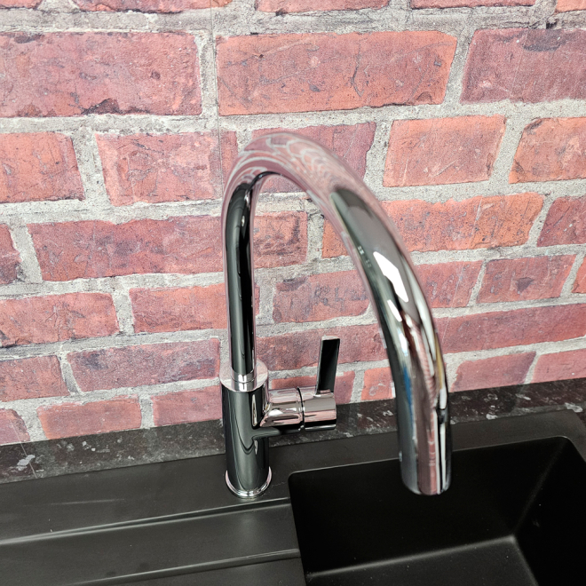 Jeroni Swan 1 Handle Chrome Kitchen Mixer Tap, 922119