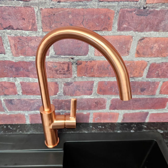 Jeroni Swan 1 Handle Copper Kitchen Mixer Tap, 922125