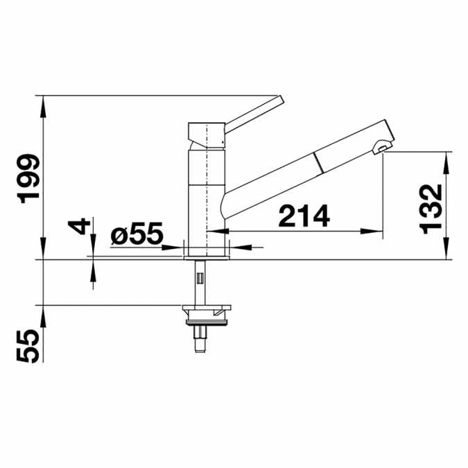 Blanco Kano S Matt Black Mixer Tap, 526668