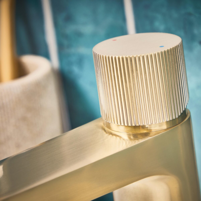 Scudo KOKO Brushed Brass Basin Mixer Tap - KO-012