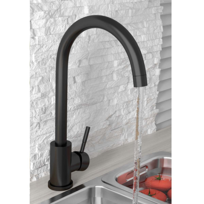 Scudo Manhattan Monobloc Kitchen Mixer Tap - Matt Black - KT43