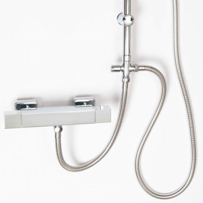 Leven Chrome Retro Fit Overhead Shower Kit by Highlife Bathrooms