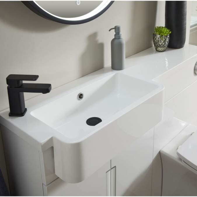Highlife Lewis White 1100mm Slimline Basin & Toilet Combination Unit