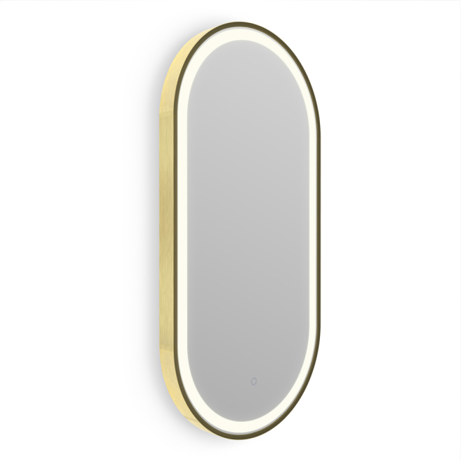 Origins Living Lomax Capsule Brushed Brass Illuminated Bathroom Mirror