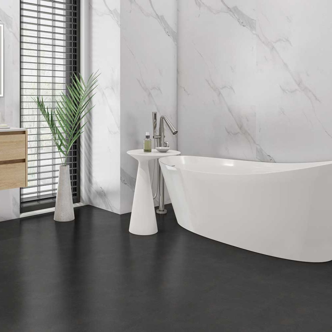 Carrara Marble Neptune, Neptune 250 Matt Carrara Marble PVC Cladding