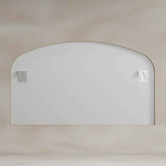 Origins Living Delphine Overmantle Mirror in Brushed Brass - 1200 x 700mm