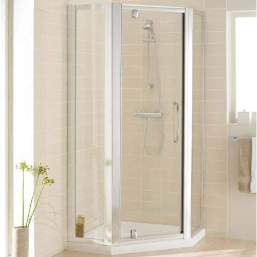Lakes Classic 900 x 900mm Semi-Framed Bi-Fold Door Pentagon Shower ...