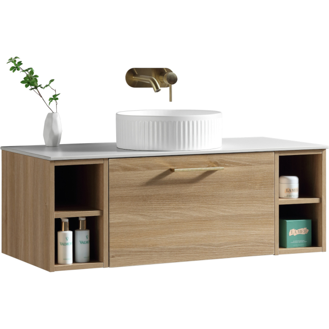 Piatta Country Oak 1400mm Wall Hung Vanity Unit - 4422