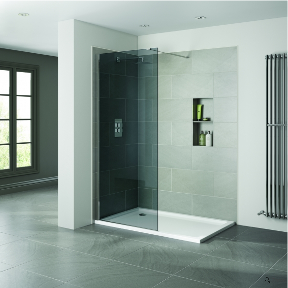 Frontline Prestige2 800mm Smoked Wetroom Shower Screen 10mm Glass, F00893