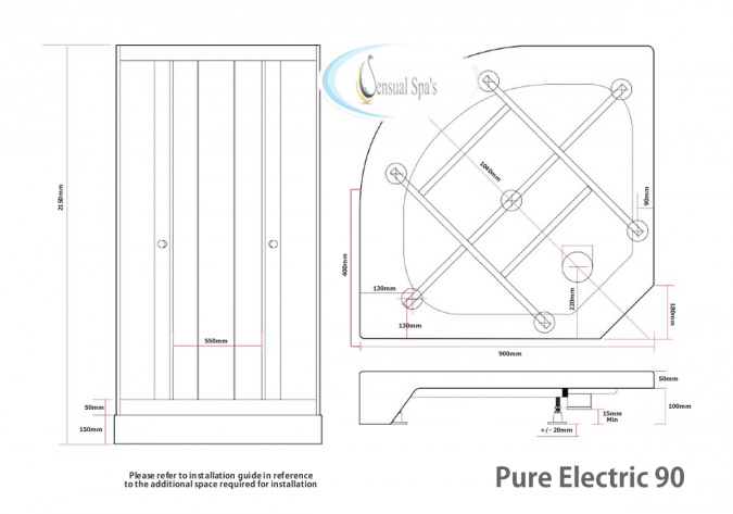 Vidalux Pure E 900 Shower Cabin with Triton Electric Shower