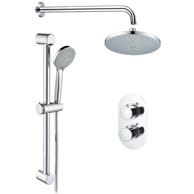 Round Concealed Valve Head & Arm Shower Pack - Chrome - RDBS108085