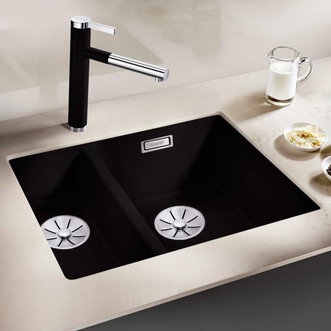 Blanco Subline 340/160 U Silgranit Kitchen Sink Right Hand - Black