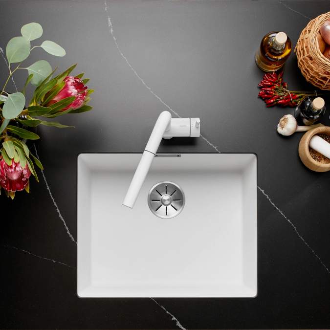 Blanco Subline 500 U Silgranit Kitchen Sink - White