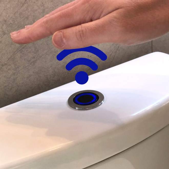 Scudo Contactless Toilet Dual Flush Sensor, WC Contactless Dual Flush ...