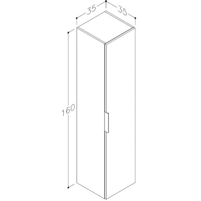 Shetland 350mm Matt Latte Wall Hung 1 Door Tall Unit - RDBS104077