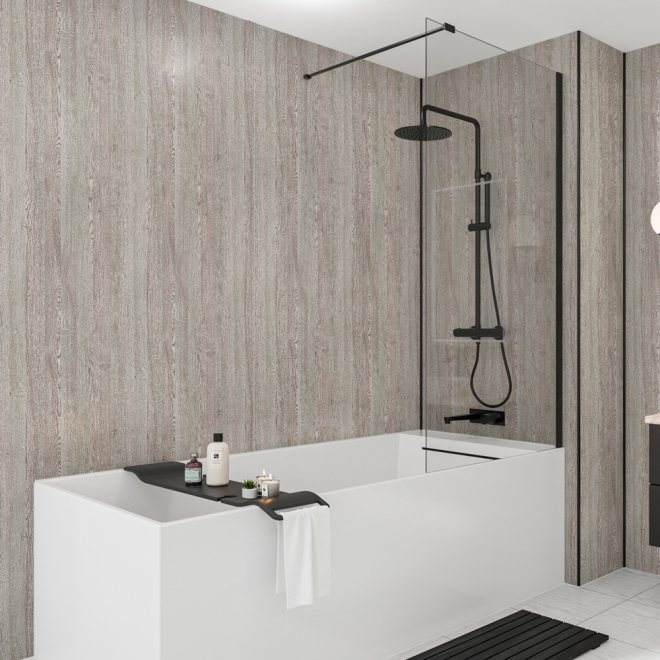 Wetwall Silver Oak Shower Panel, Mermaid Collection