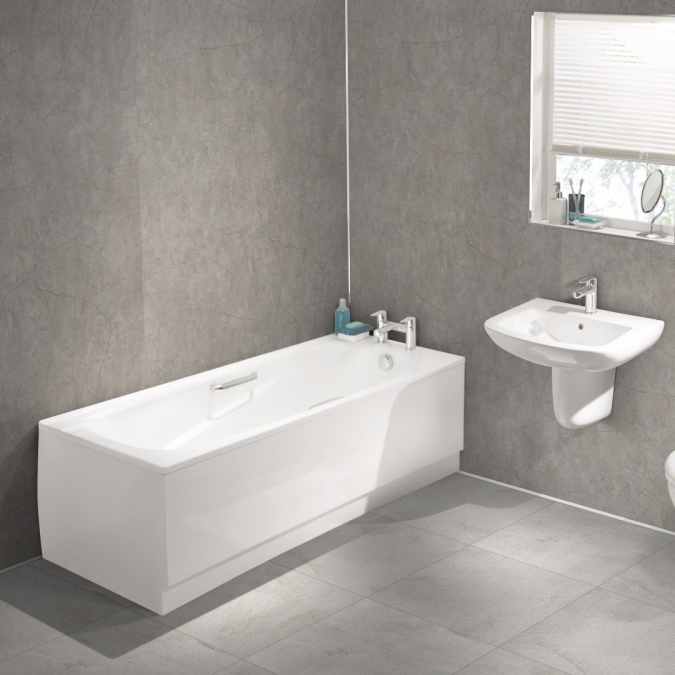 Showerwall Silver Slate Matt Panels, SW71 | Rubberduck Bathrooms