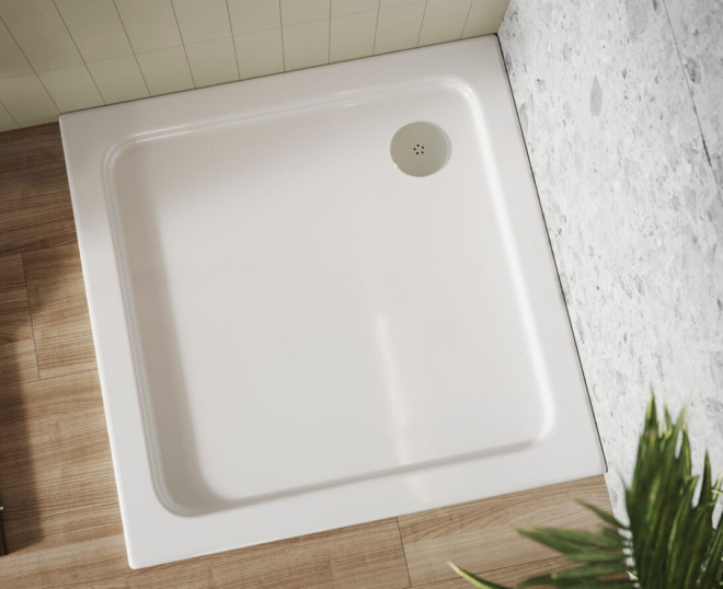 Scudo Shires 760 x 760mm Square ABS Stone Resin Shower Tray 760-760-SQ-WTE