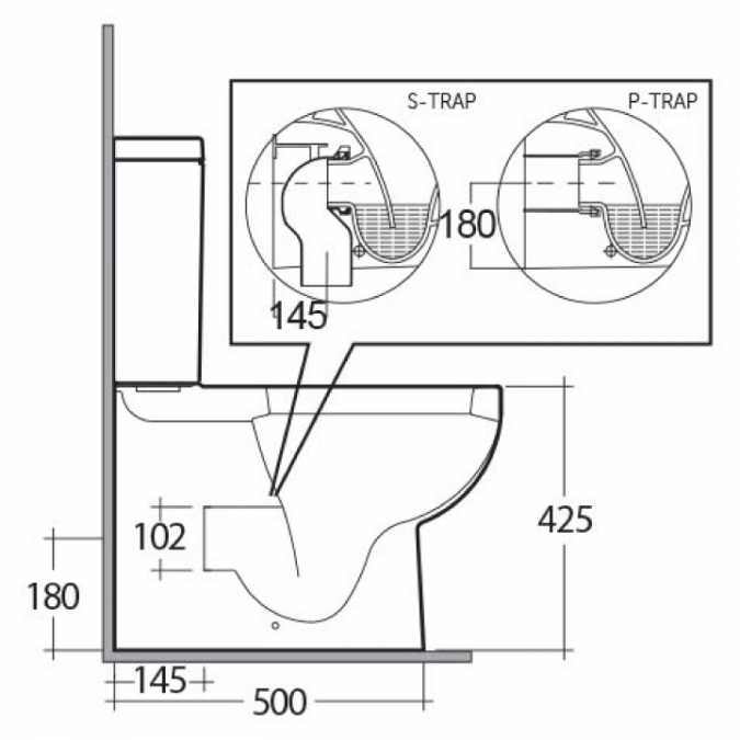 RAK Tonique Flush to Wall Closed Coupled Toilet, TONBTWPAK015 / TONCIST