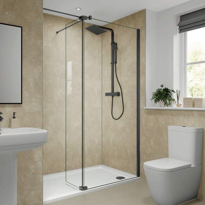 Multipanel Travertine Shower Panels | Rubberduck Bathrooms