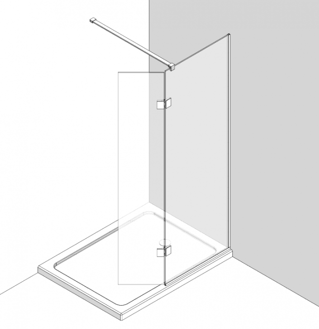 Abacus Bronze Walk-In 900mm Wet Room Screen with 350mm Return Panel ...