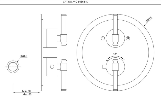 Artize VIC Thermostatic Shower Mixer With 2 way Diverter with Concealed ...
