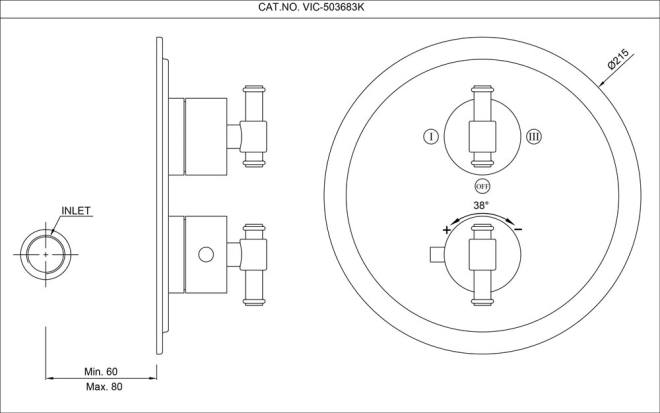 Artize VIC Thermostatic Shower Mixer With 3 way Diverter with Concealed ...